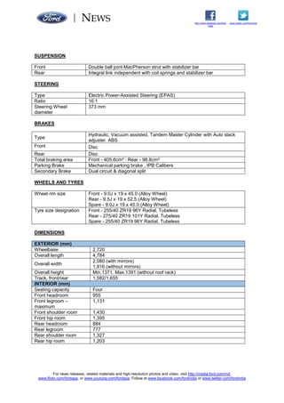 Ford Mustang Specs for India | PDF