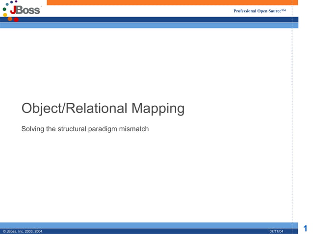 03 Object Relational Mapping | PPT