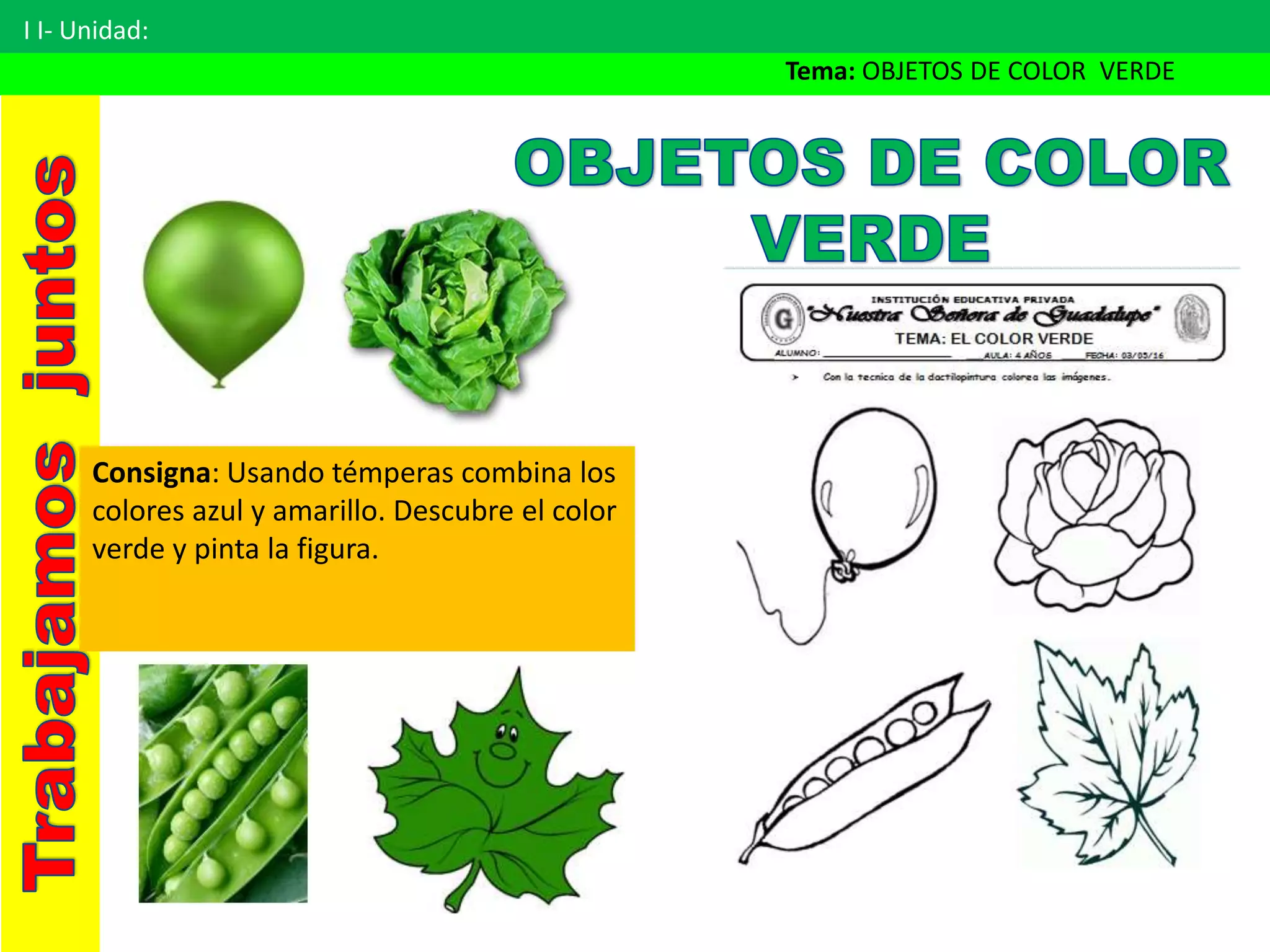03 objetos de color verde | PPTX