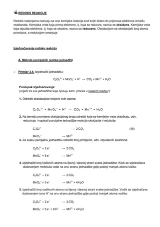 03 oksidacijski broj i redoks jednadzbe | PDF