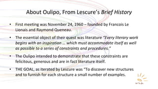 Oulipot | PPT | Poetry | Books and Literature