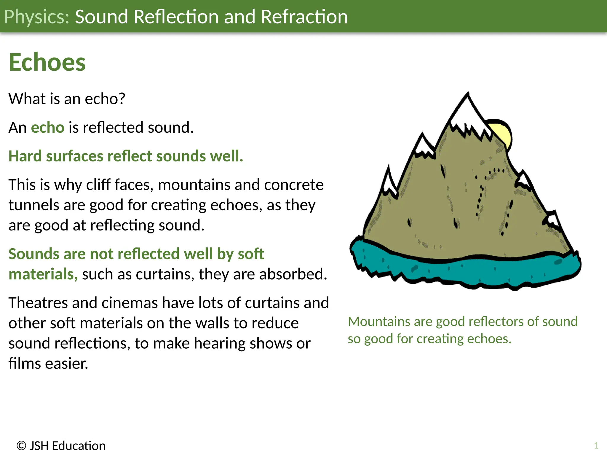 JSH03P003 Sound Reflection and Refraction; Physics Education ages 11-14 ...