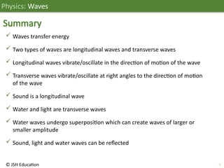 JSH03P009 Waves; Physics Education ages 11-14 | PPTX