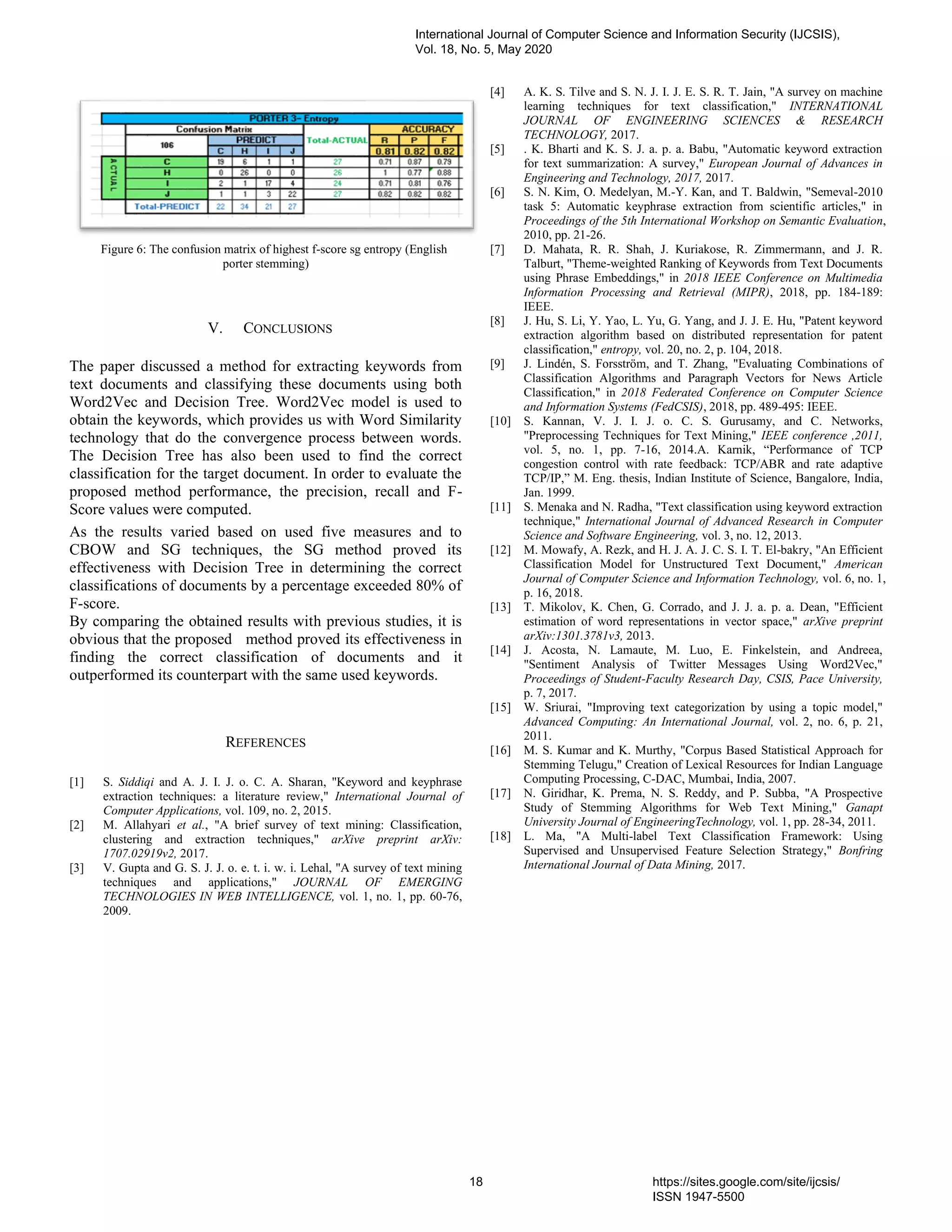An Investigation Of Keywords Extraction From Textual Documents Using Word2vec And Decision Tree