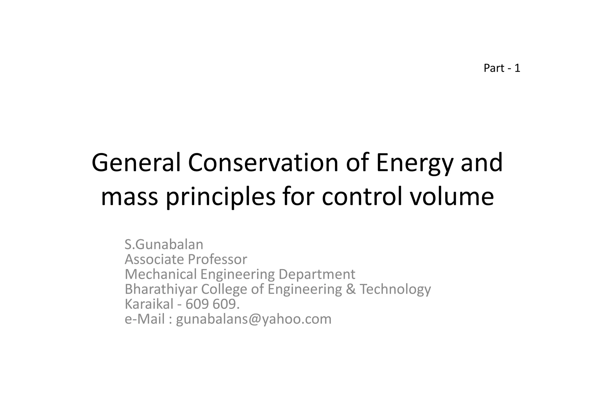 03 part1 general conservation of energy and mass principles for control ...