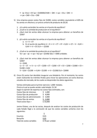 análisis costo volúmen-utilidad | PDF