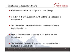 Evolution of Microfinanance Investment Landscape and Reasons behind the ...