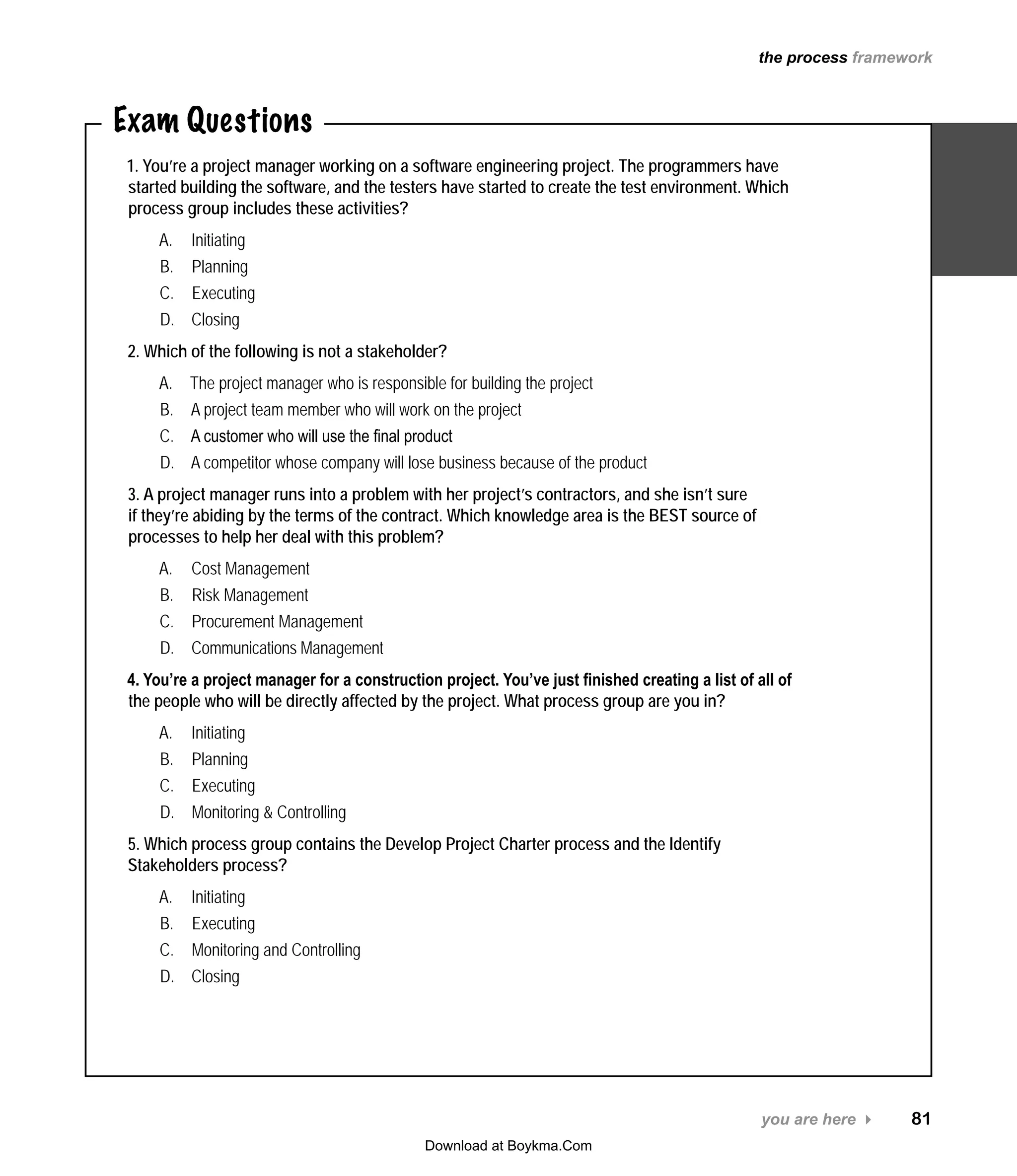 03 pmp project management processes exam | PDF