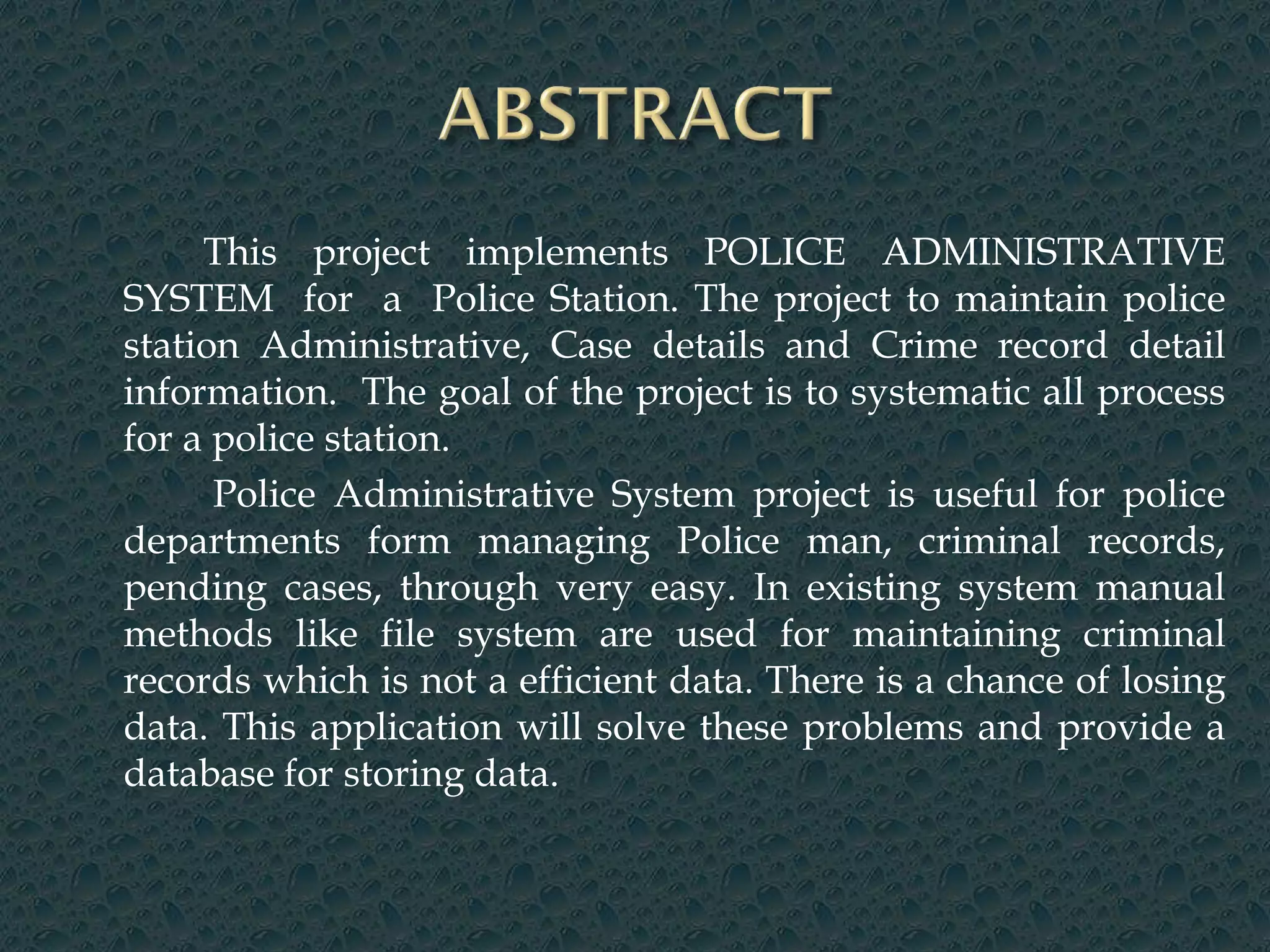 03 police administrative system @ egsp 12.07.2013