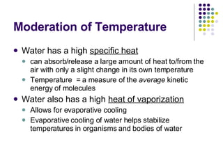 Water and the Fitness of the Environment | PPT