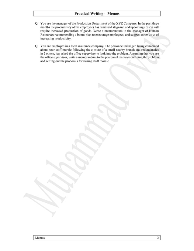 03 practical writing all memos | PDF | Human Resources | Business