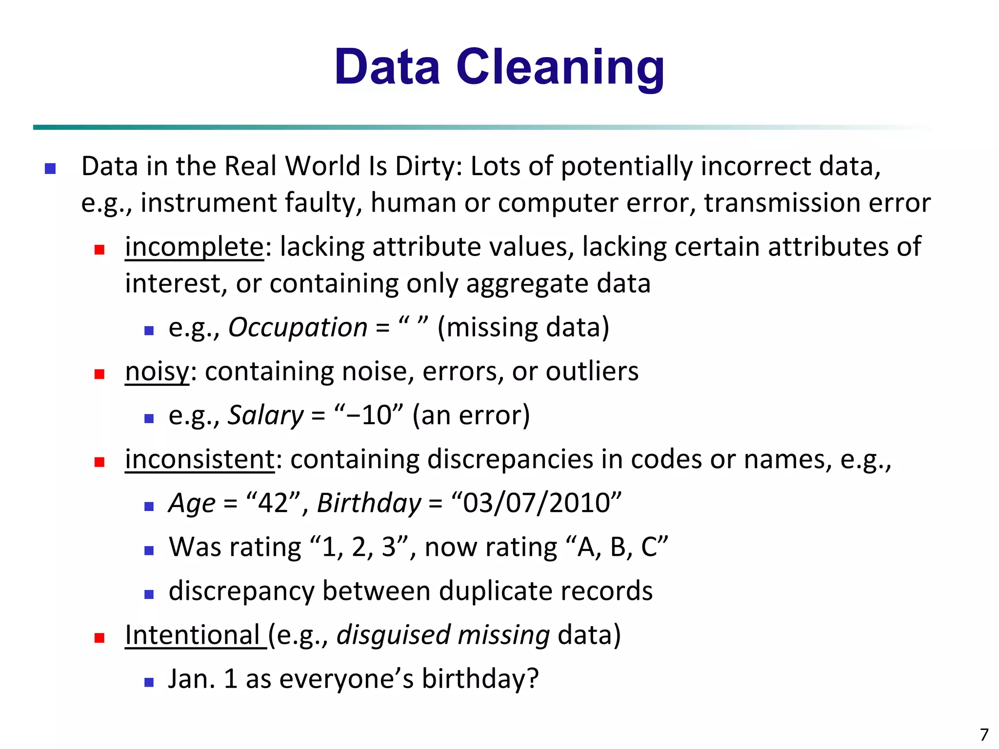 Data Mining Concepts And Techniques 3rd Ed Chapter 3 Preprocessing Ppt