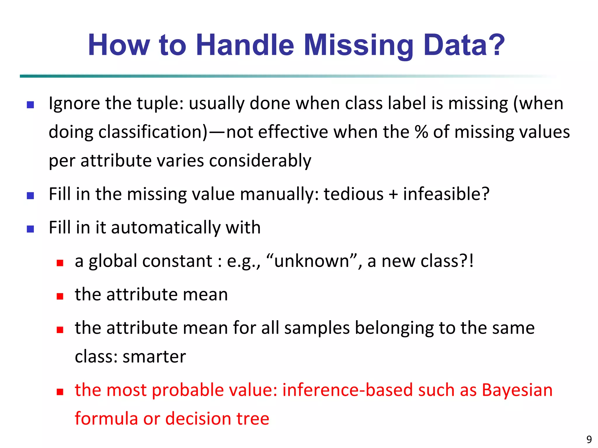Data Mining Concepts And Techniques 3rd Ed Chapter 3 Preprocessing Ppt
