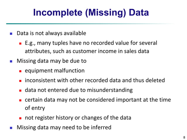 Data Mining: Concepts and Techniques (3rd ed.) - Chapter 3 preprocessing | PPT