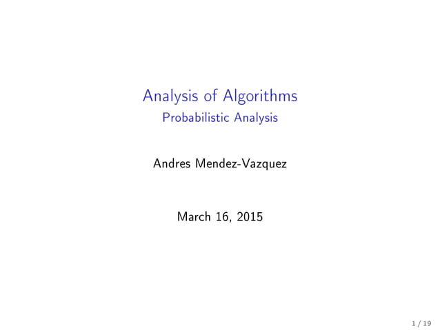 03 Analysis of Algorithms: Probabilistic Analysis | PDF | Job Search ...