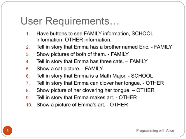 Programming with Alice - The Coding Process/Cycle | PPTX