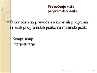 Programski jezici | PPT
