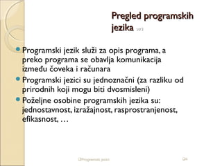 Programski jezici | PPT