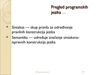 Programski jezici | PPT