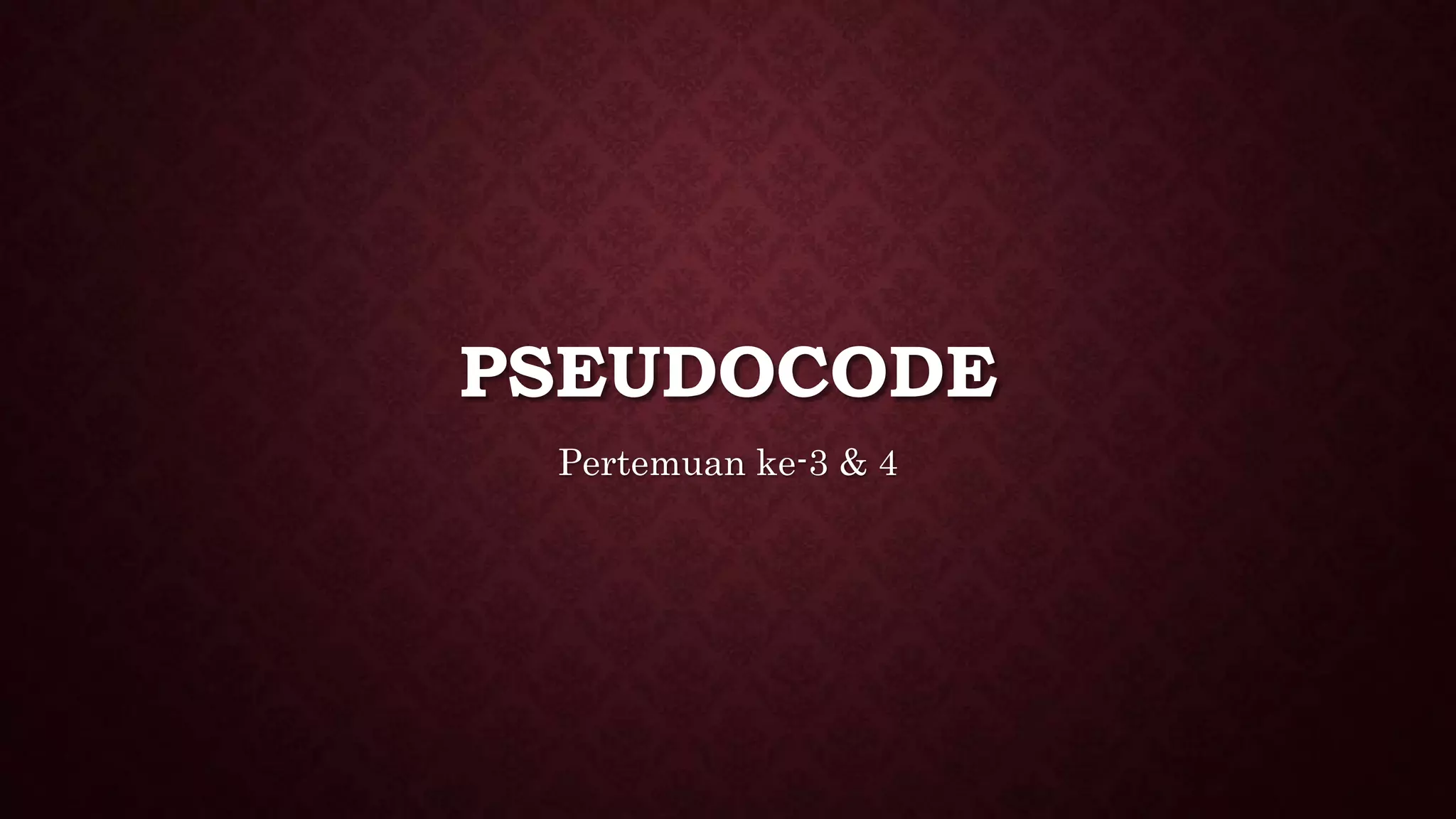03 pseudocode | PPSX