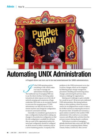 Unix Automation using centralized configuration management tool | PDF