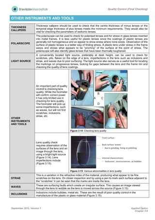 Quality control optical lens prescription | PDF