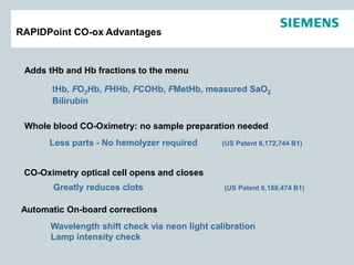 ANALIZADOR GASES ARTERIALES SIEMENS COOXYMETRO | PPT