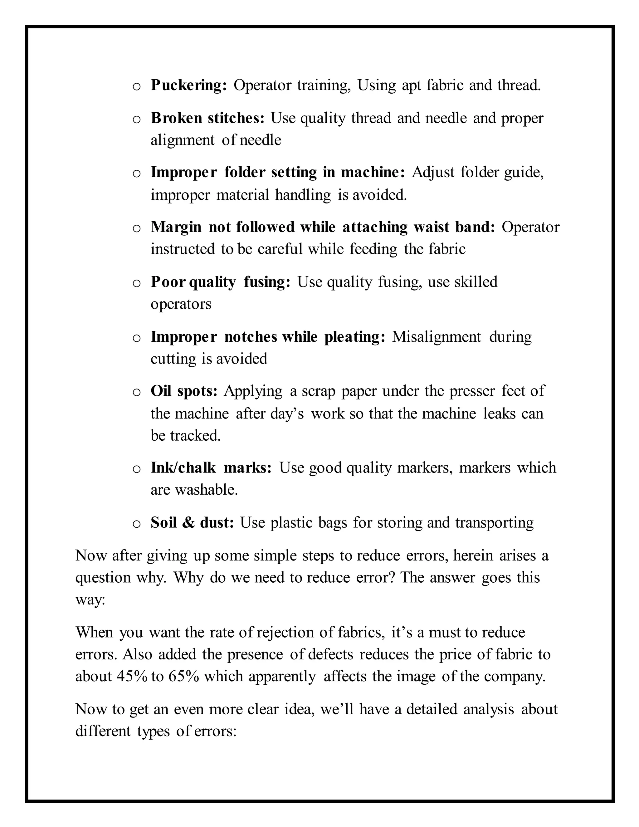 Reduce reuse and rejection of garments and orders of apparel industry ...