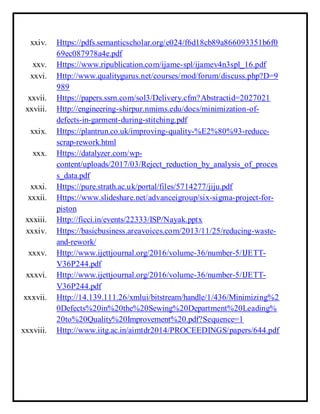 Reduce reuse and rejection of garments and orders of apparel industry. | DOCX