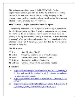 Reduce reuse and rejection of garments and orders of apparel industry ...