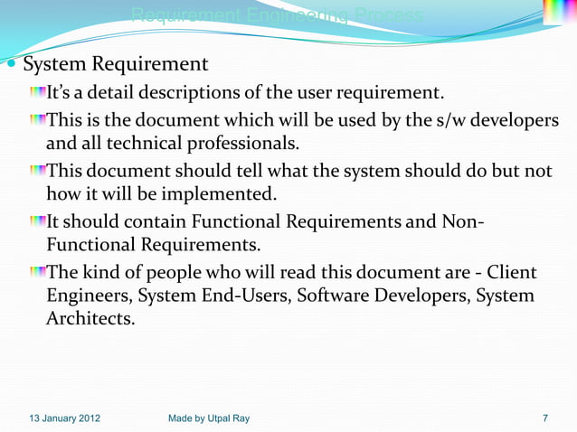 03 requirement engineering_process | PPTX | Operating Systems | Computer Software and Applications
