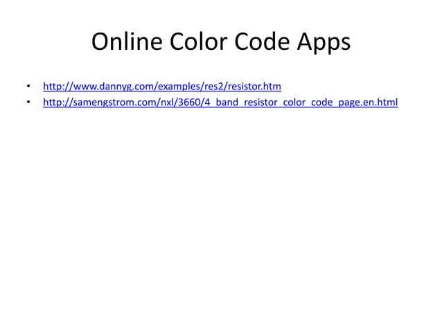 03 resistors and color code | PPTX | Chemistry | Science