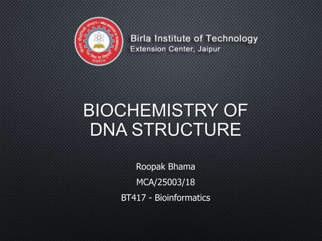 Biochemistry of DNA Structure | PPTX | Chemistry | Science