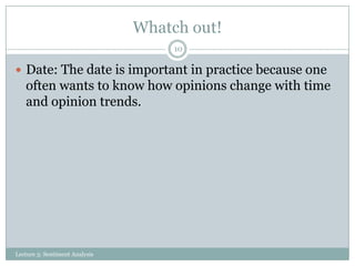 Lecture 3: Structuring Unstructured Texts Through Sentiment Analysis | PPT