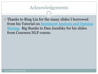 Lecture 3: Structuring Unstructured Texts Through Sentiment Analysis | PPT
