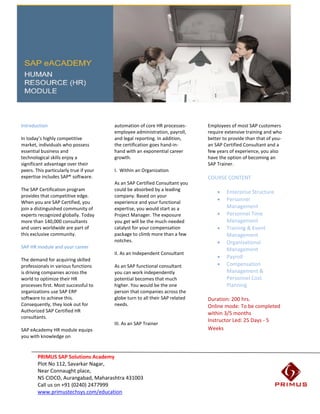 03 sap brochure | PDF | Online Education | Education