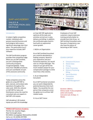 03 sap brochure | PDF | Online Education | Education