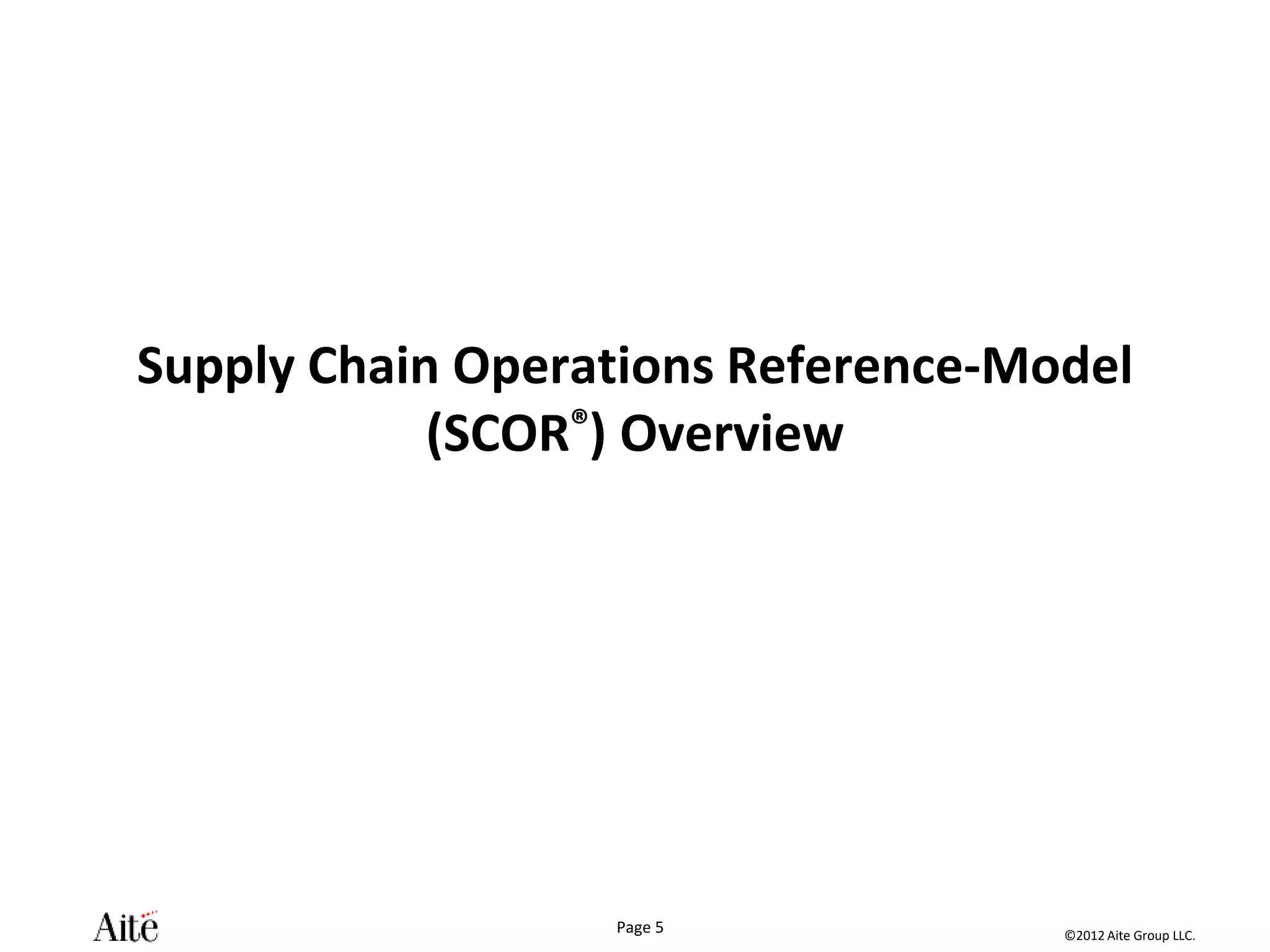 The score model in supply chain | PPT