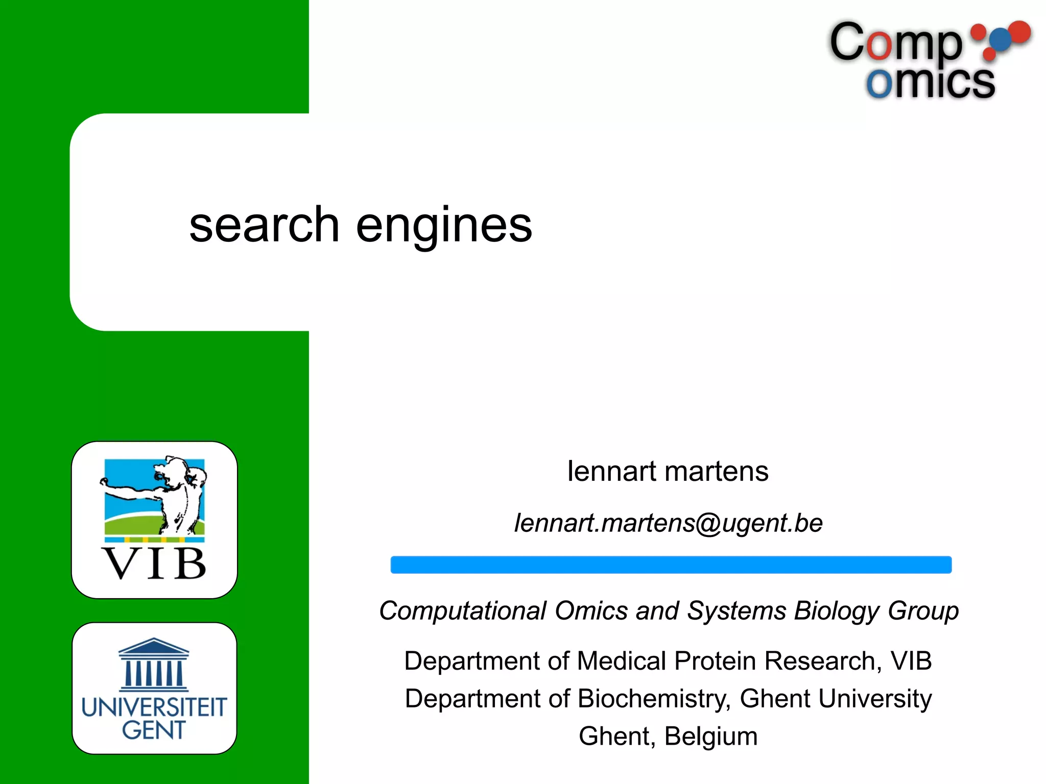 BITS - Search engines for mass spec data | PDF