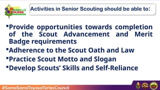 SENIOR SCOUT ACTIVITIES OF THE SCOUTINGS | PPTX