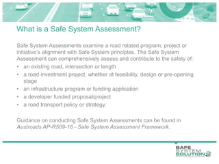 Safe System Assessments and Road Safety Audits | PPTX | Business ...