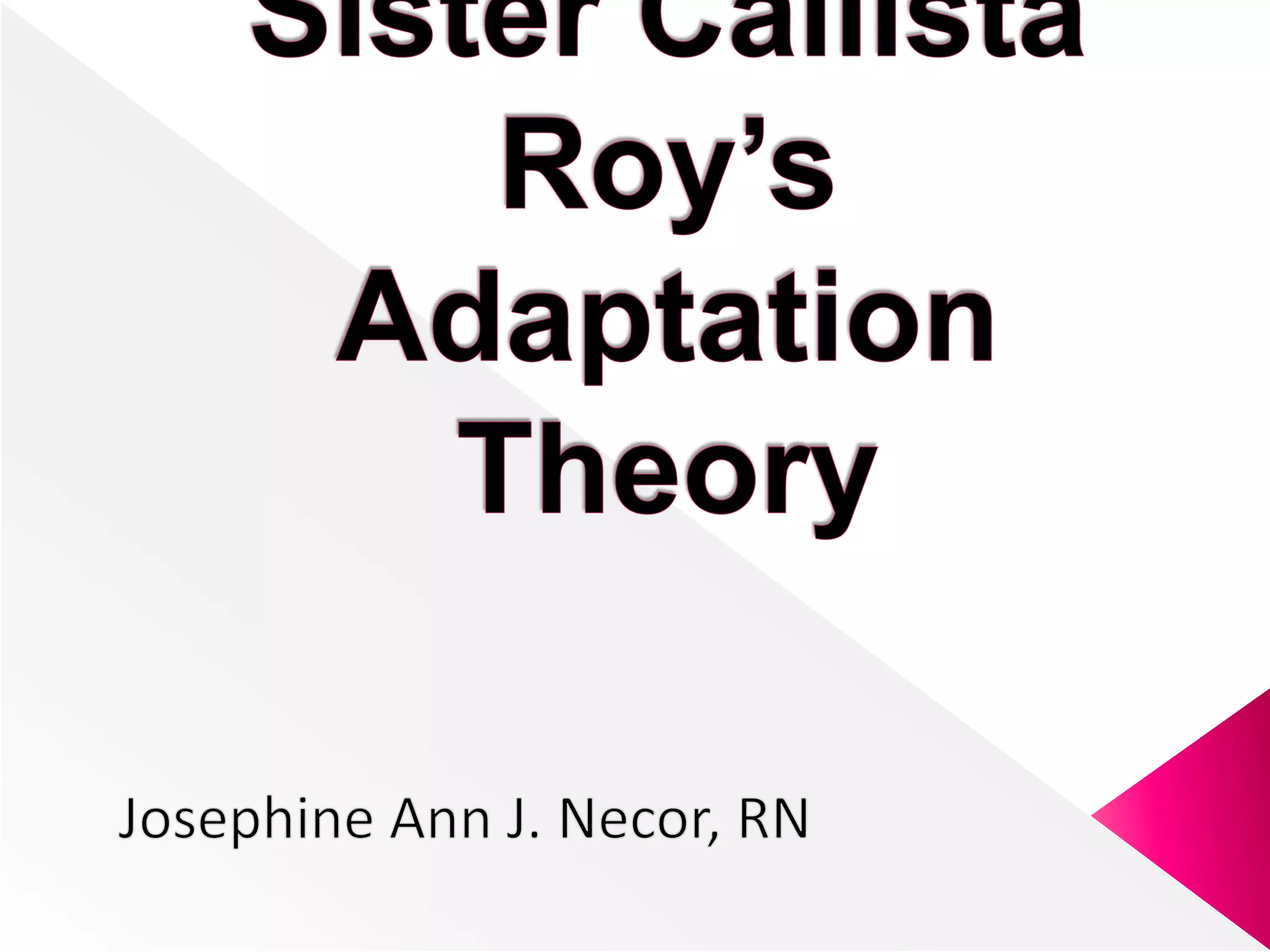 Sister Callista Roy’s Adaptation Theory | PPTX