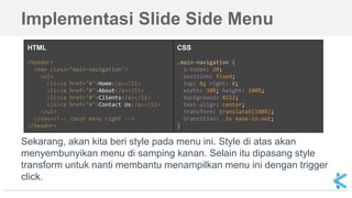 CSS Eksperimen - 03-3 Slide Side Menu | PPT