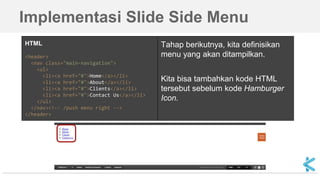 CSS Eksperimen - 03-3 Slide Side Menu | PPT
