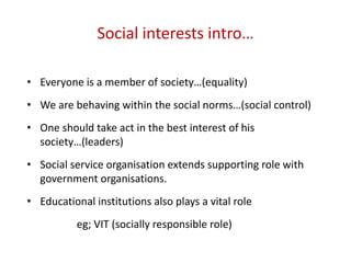 Society's interest Vs Self interests | PPTX