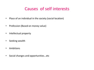 Society's interest Vs Self interests | PPTX