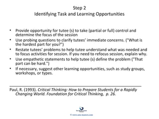 CRITICAL THINKING PROBING QUESTIONS AND TUTORING CYCLE | PPT