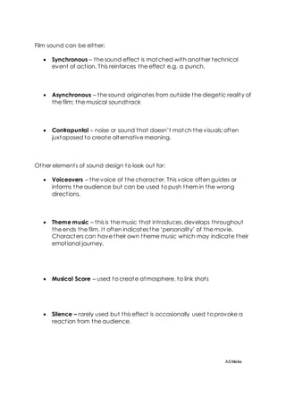 03 sound notes sheet | DOCX | Soundtracks, TV and Showtunes | Music