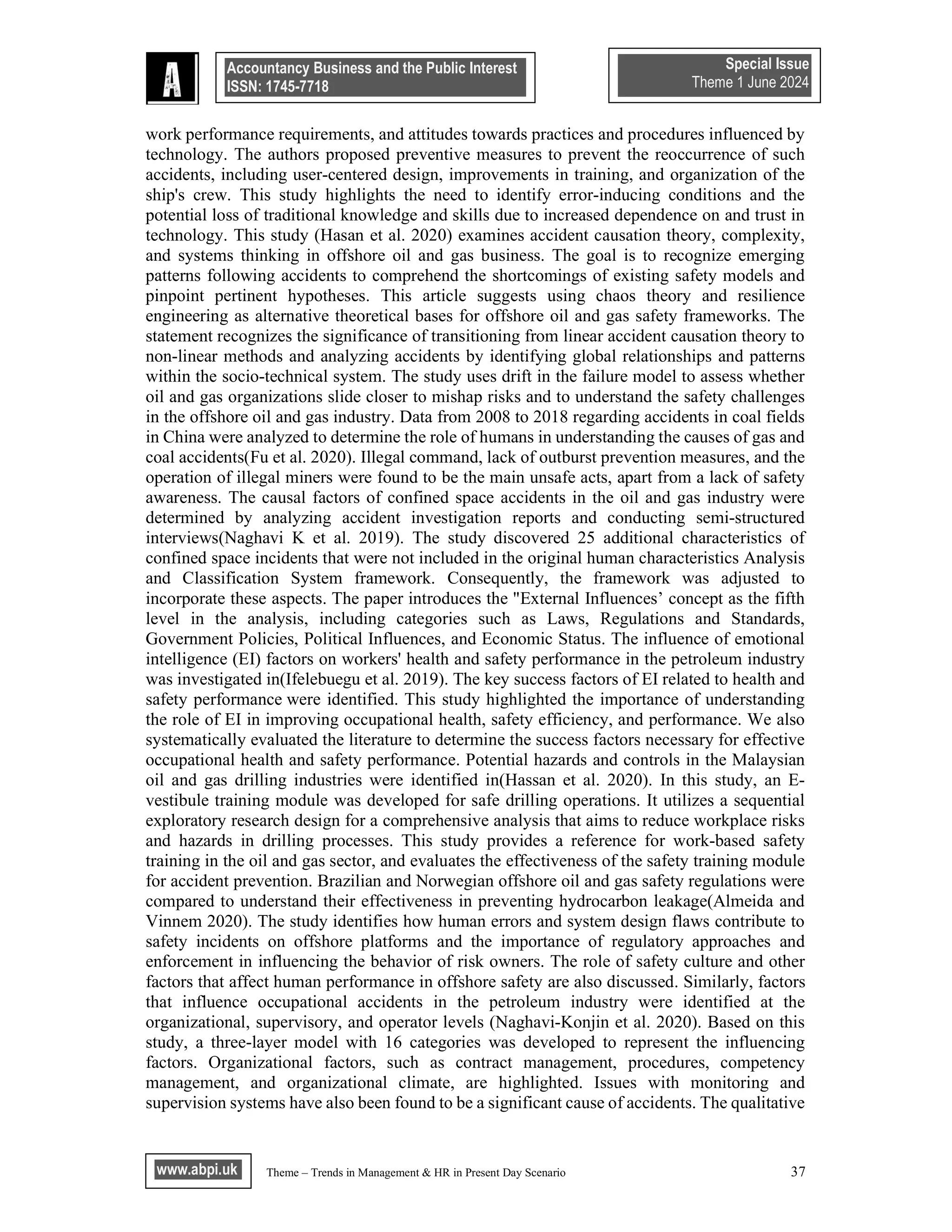 A FRAMEWORK FOR PREVENTING ACCIDENTS DUE TO HUMAN ERROR IN OIL AND GAS ...