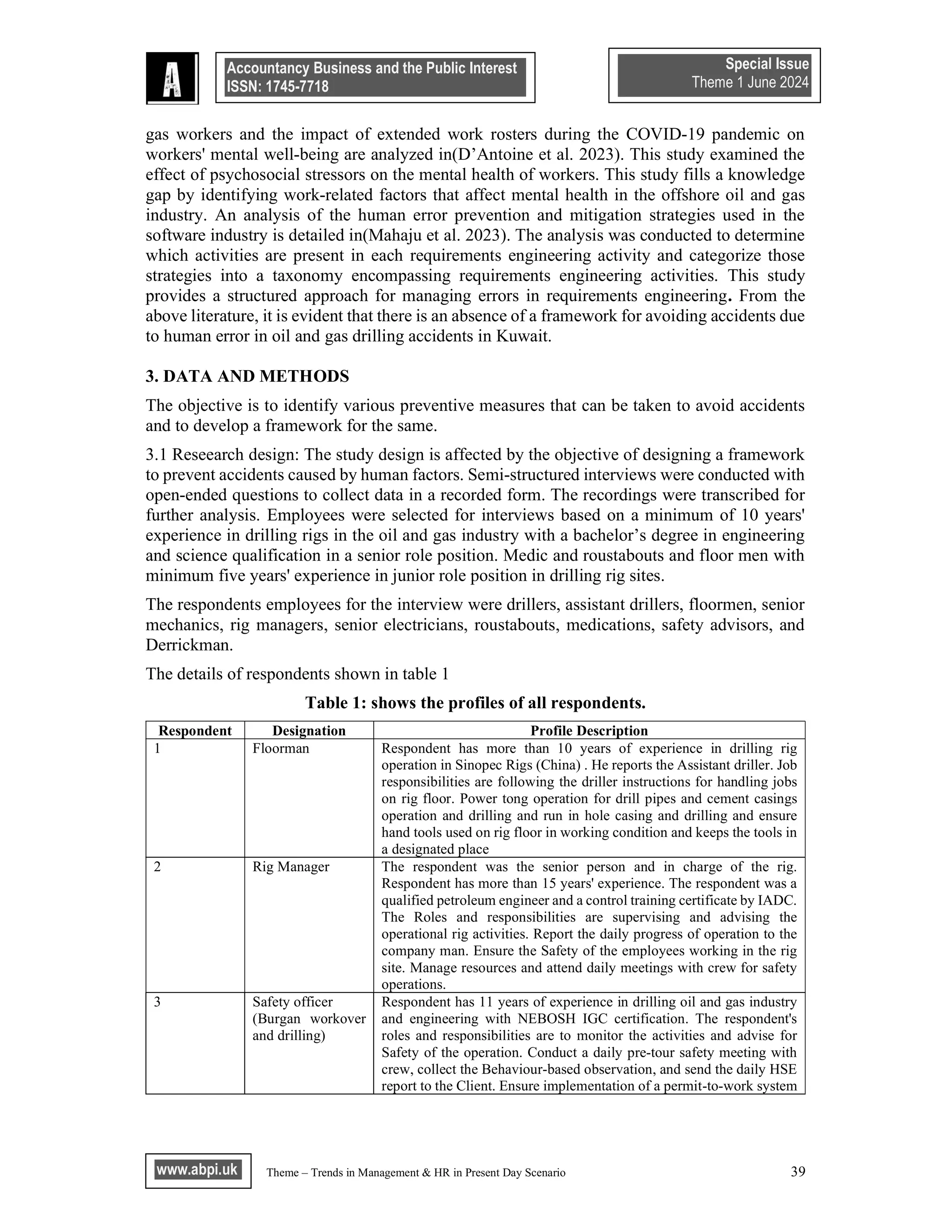 A FRAMEWORK FOR PREVENTING ACCIDENTS DUE TO HUMAN ERROR IN OIL AND GAS ...